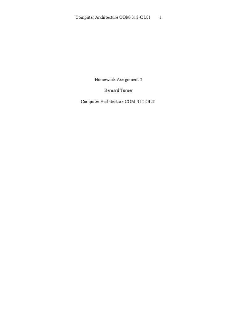 Bernard Turner COM-312-OL01 Homework Assignment 2 | PDF | Office Equipment | Office Work