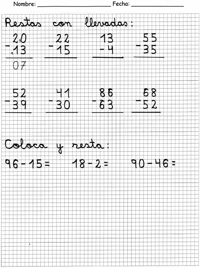 Restas Con Llevadas | PDF