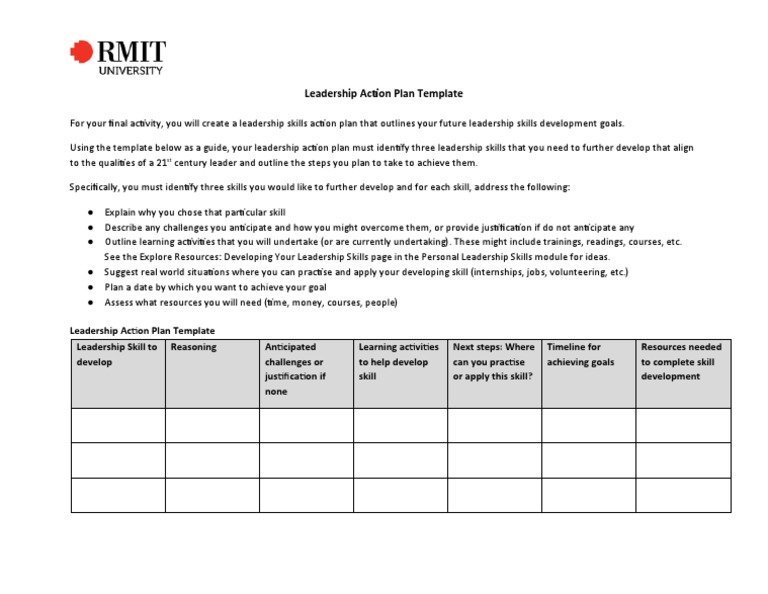 Leadership Action Plan Template | PDF