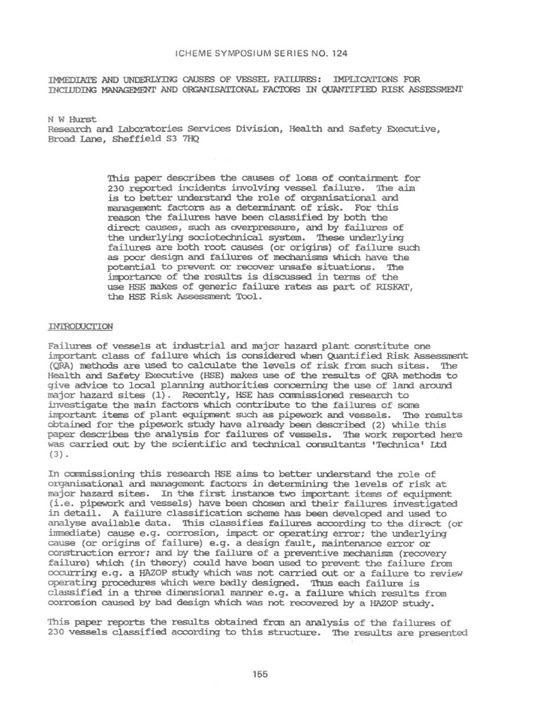 Icheme Symposium Series No. 124 | PDF | Risk | Risk Assessment