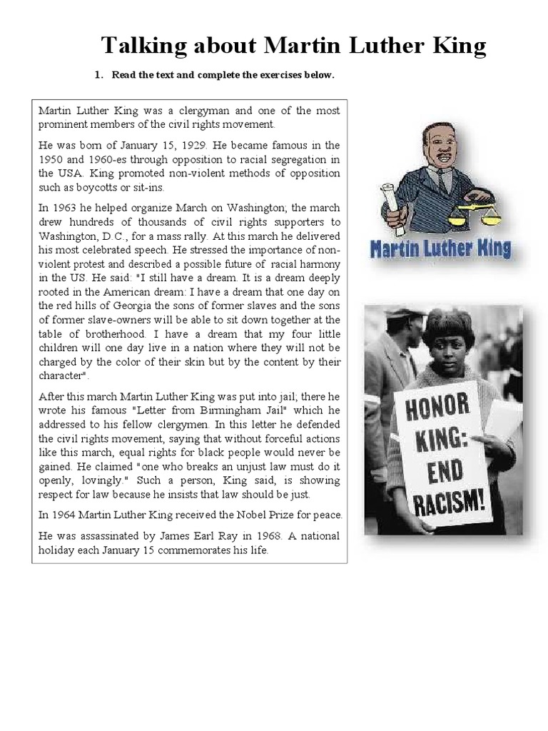 Talking About Martin Luther King | PDF | Martin Luther King Jr. | March On Washington For Jobs ...