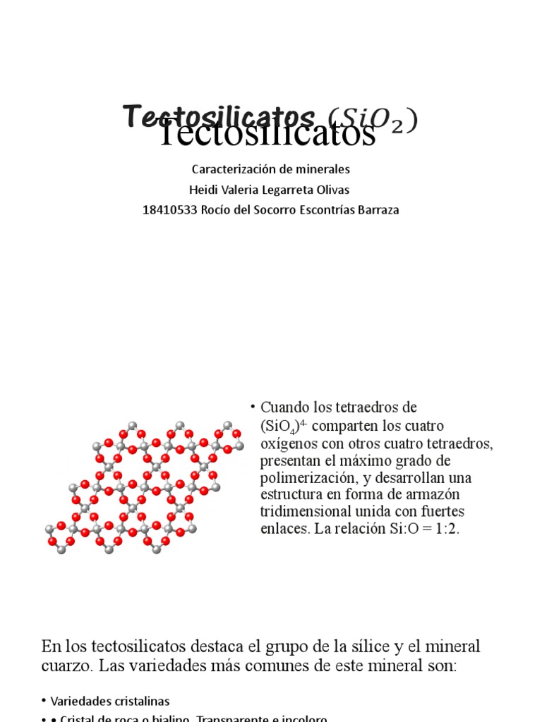 Tectosilicatos 〖 (SiO〗 2) | PDF | Cuarzo | Minerales