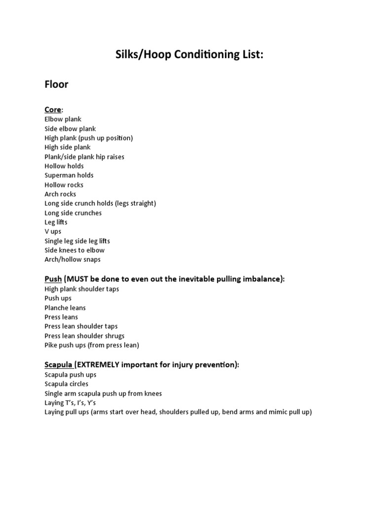 Conditioning Cheat Sheet | PDF