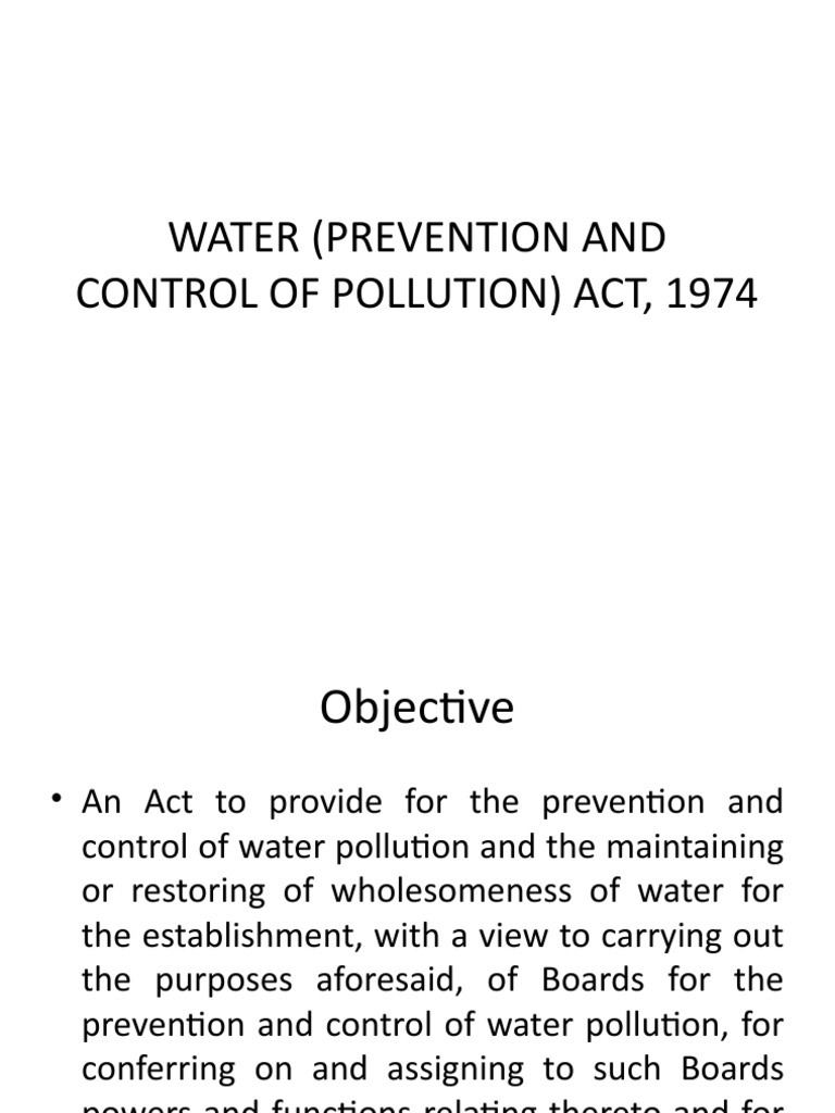 Water (Prevention and Control of Pollution) Act, 1974 | PDF | Sewage ...