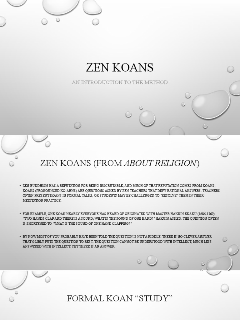 Zen Koans An Introduction To The Method | PDF | Kōan | Zen