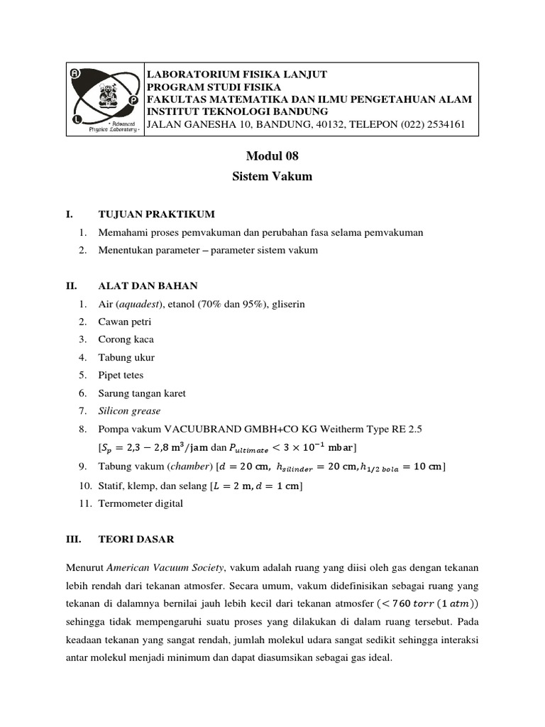 (Modul 08) Sistem Vakum | PDF