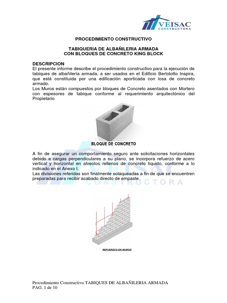 Procedimiento Constructivo | PDF | Hormigón | Acero