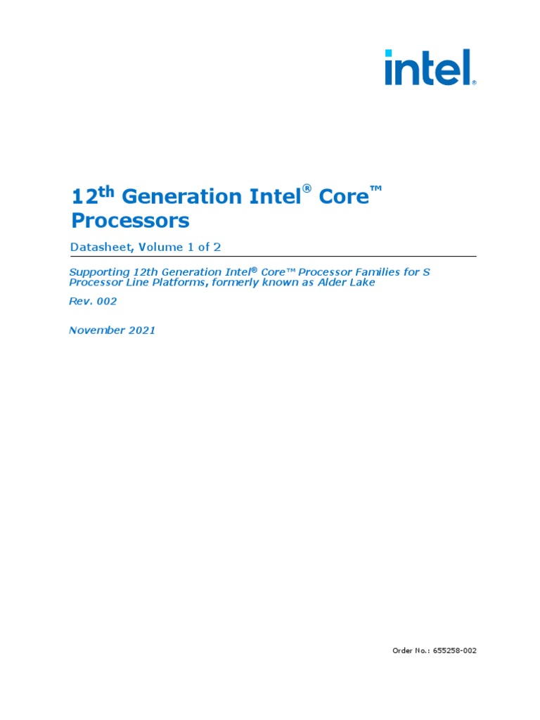 12 Generation Intel Core Processors | PDF | Shader | Random Access Memory