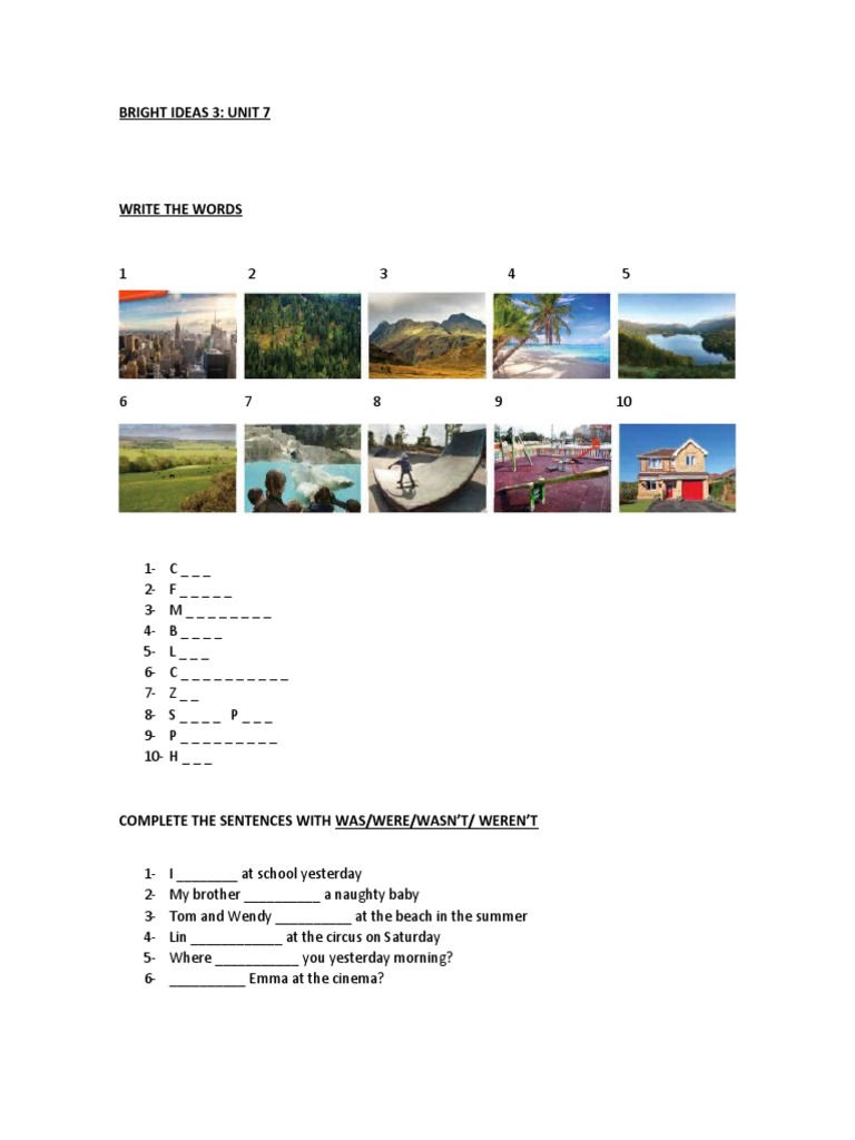 BRIGHT IDEAS 3 Unit 7 | PDF