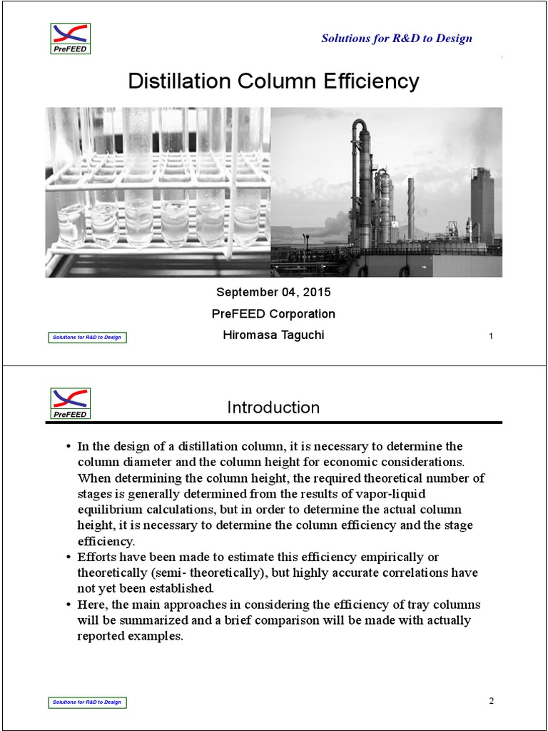 Distillation Column Efficiency Guide | PDF | Distillation | Phases Of ...