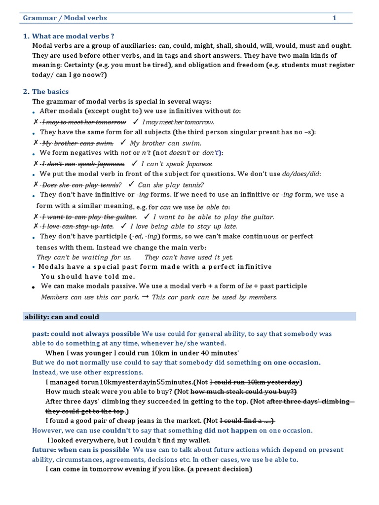 Modal Verbs | PDF | Syntax | Linguistics