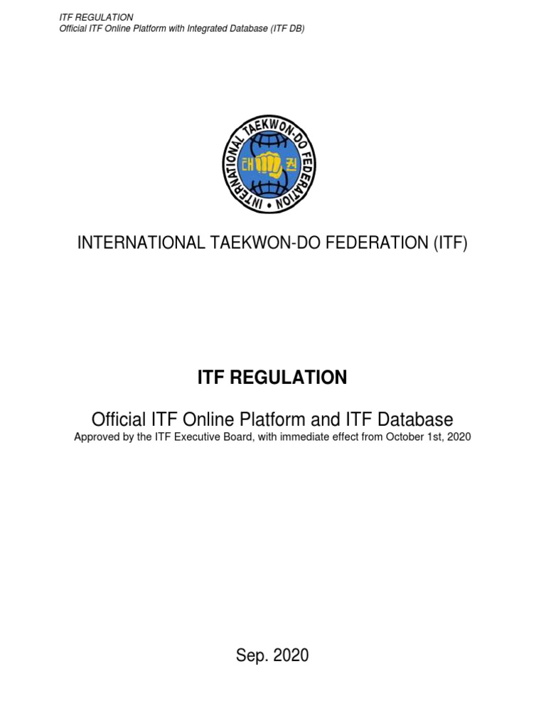ITF Database Regulation Sep2020 | PDF | Information Privacy | Identity ...
