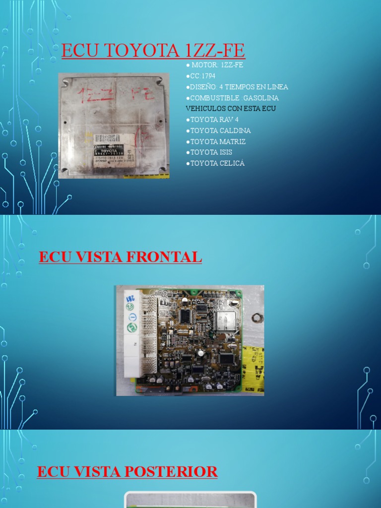 Ecu Toyota 1Zz-Fe | PDF | Inyección de combustible | Motor de ...