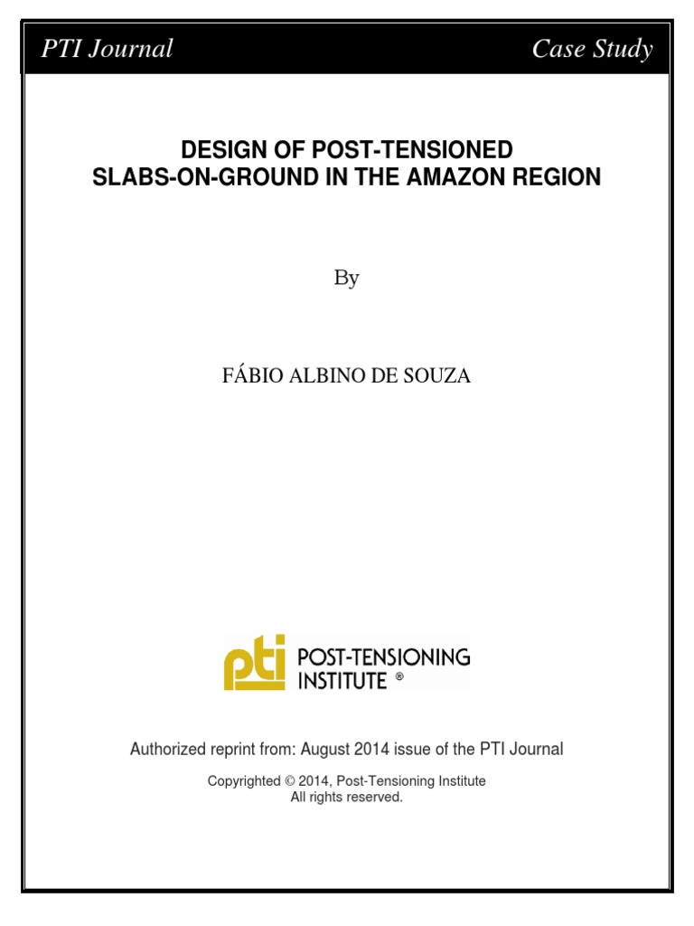 Design of Post-Tensioned Slabs-On-Ground in The Amazon Region | PDF ...