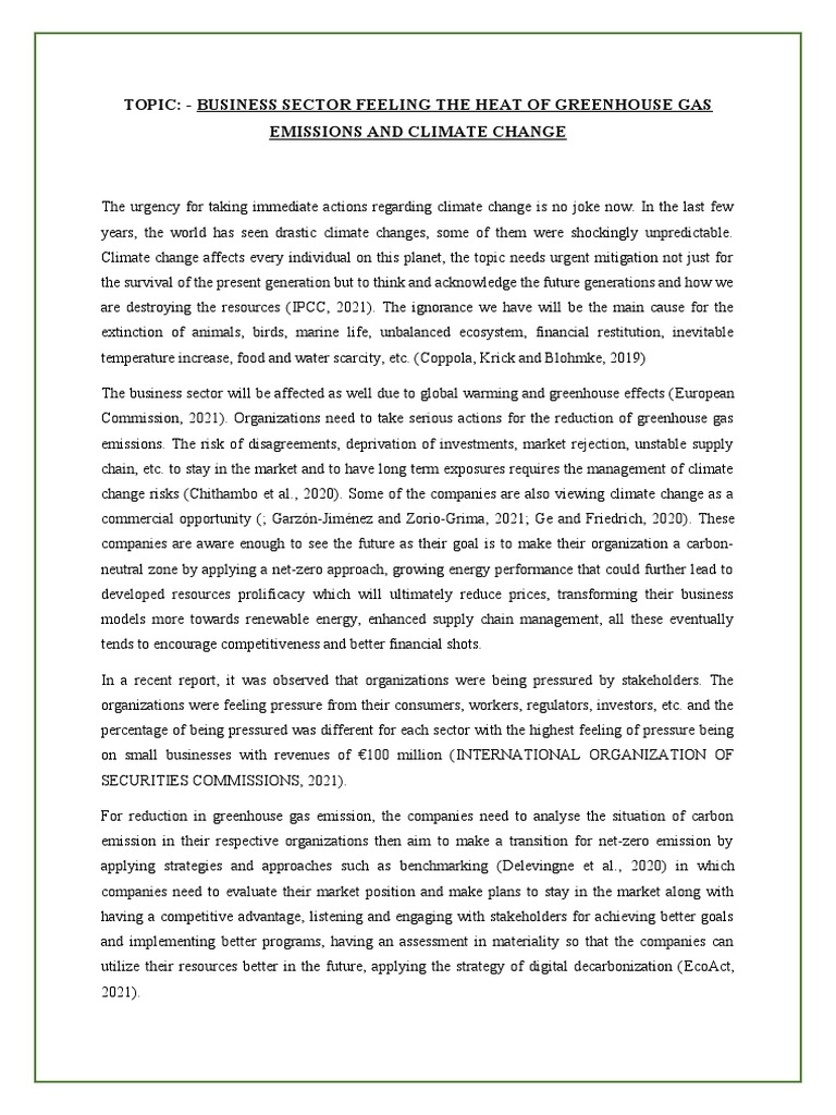 Outline For Essay | PDF | Climate Change | Environmental Impact