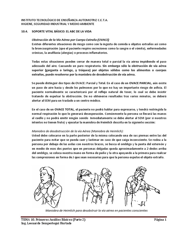 3.2. Soporte Vital Básico en Primeros Auxilios | Descargar gratis PDF | Reanimación ...