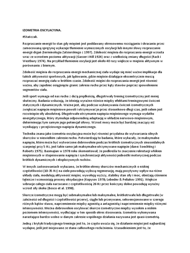 Izometria Oscylacyjna | PDF