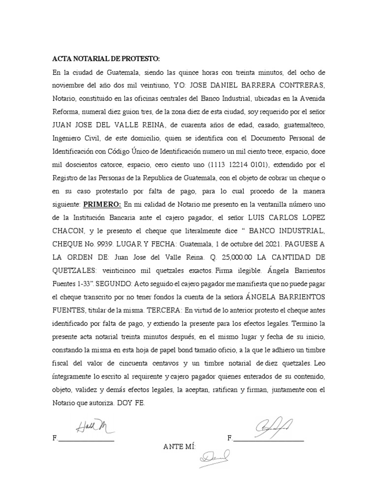 Acta Notarial de Protesto | PDF