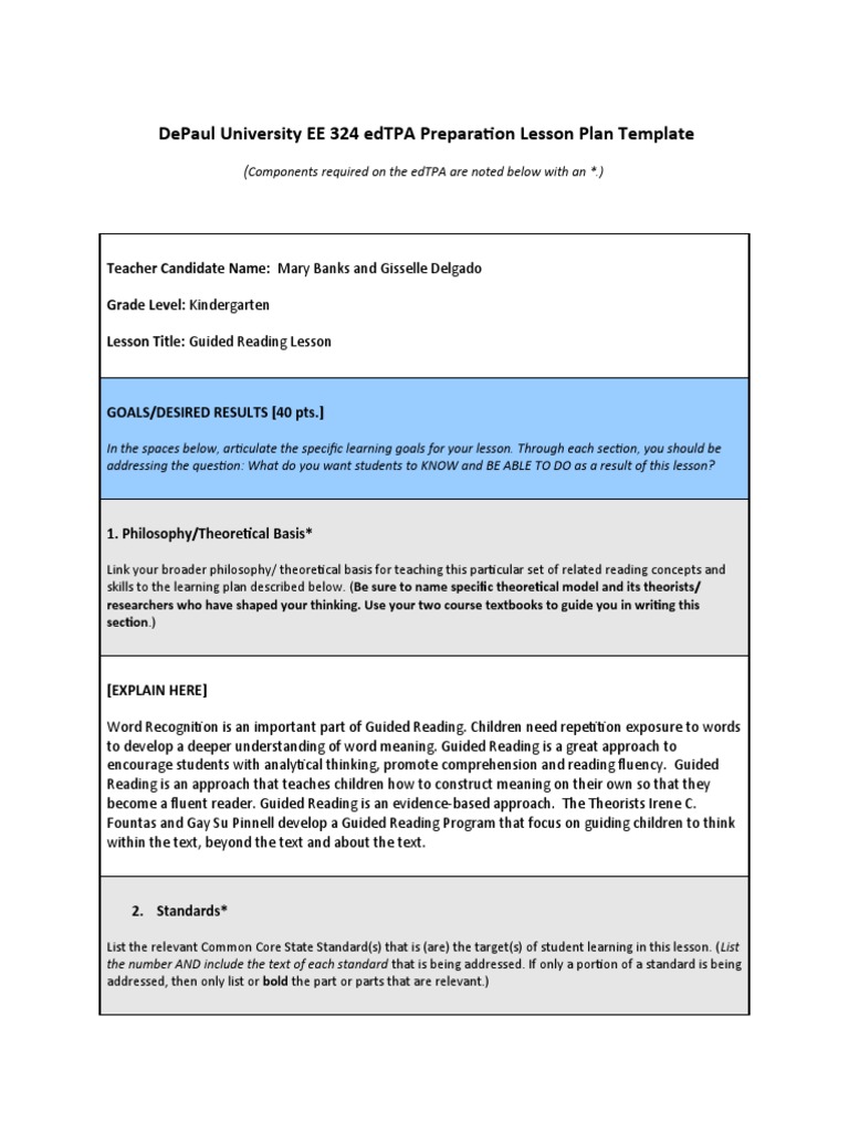Ee 324 Lesson Plan Template Rough Draft 2 1 | PDF | Lesson Plan | Learning