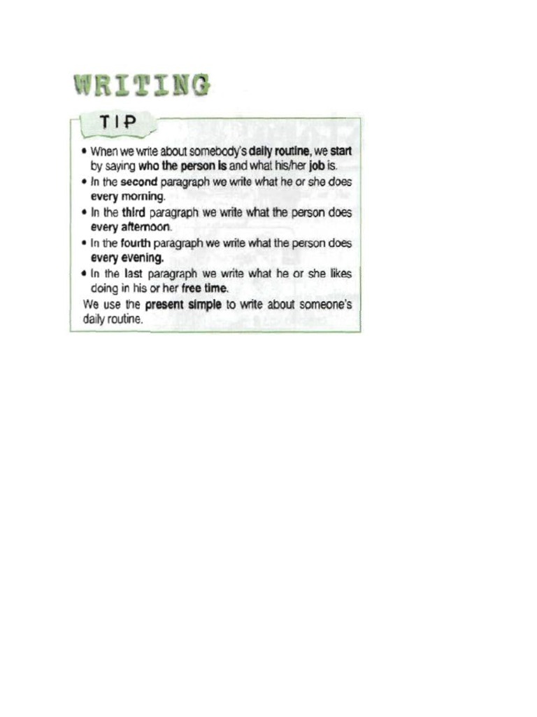 Daily Activities - Writing | PDF | Computers