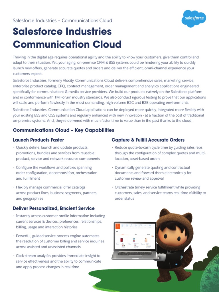 Salesforce Industries Communications Cloud Datasheet | PDF | Customer ...