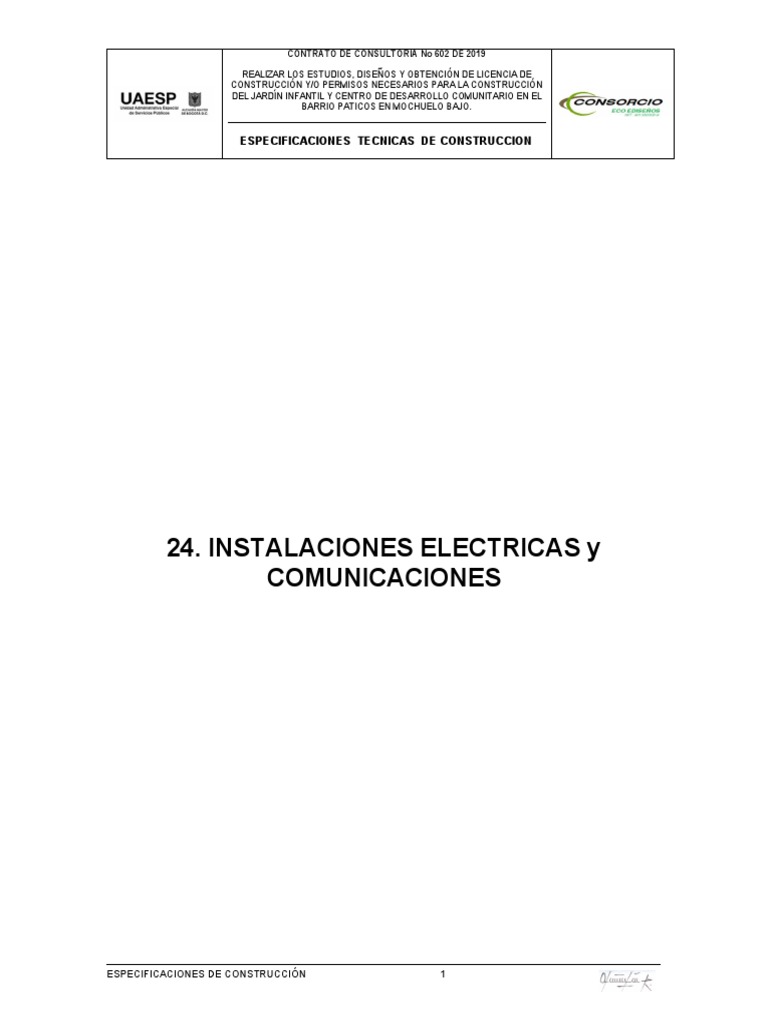 Especificaciones Tecnicas Instalaciones Electricas | PDF | Encendiendo | Lámpara fluorescente