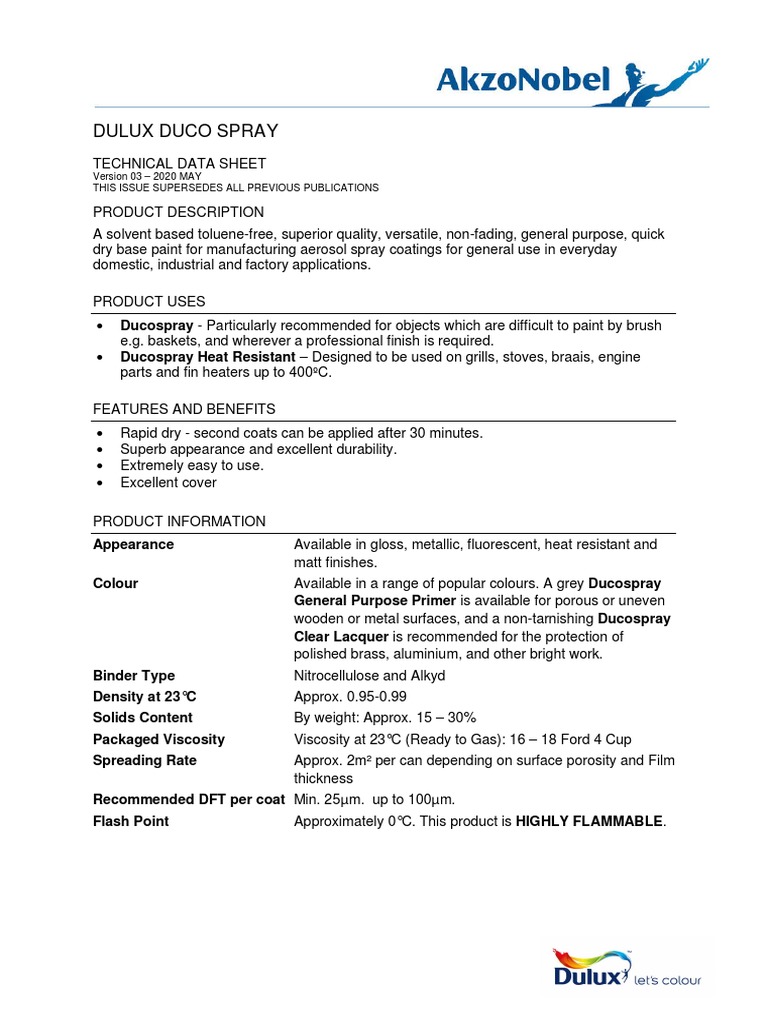 Dulux Duco Spray: Version 03 - 2020 MAY This Issue Supersedes All ...