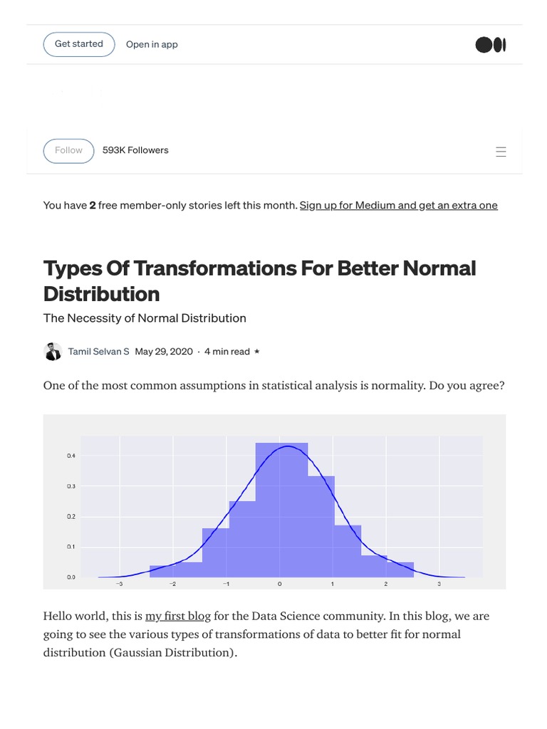 Types of Transformations For Better Normal Distribution - by Tamil ...
