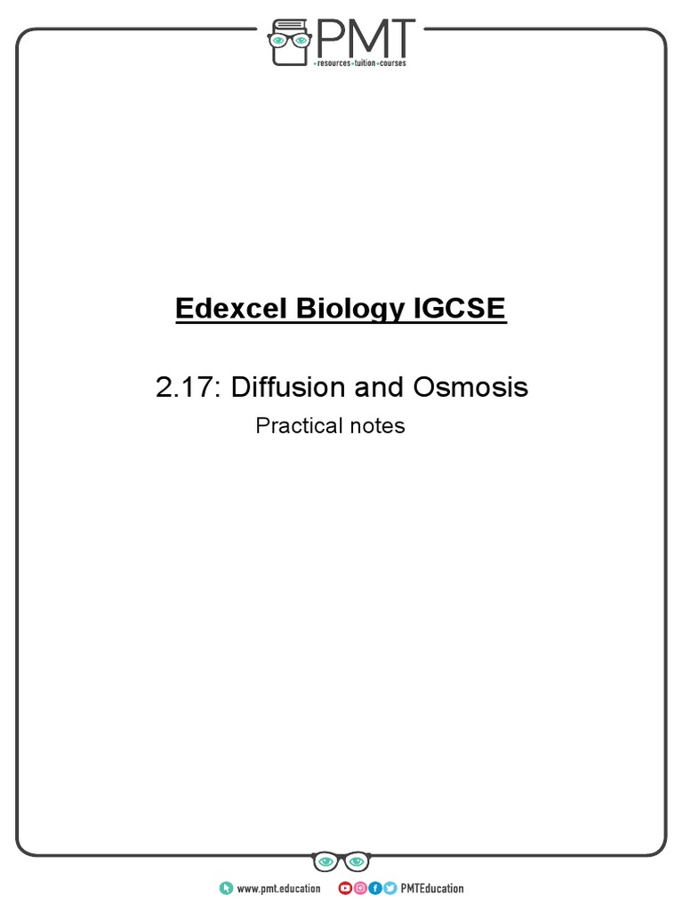 IGCSE Practical: Diffusion and Osmosis | PDF | Osmosis | Water