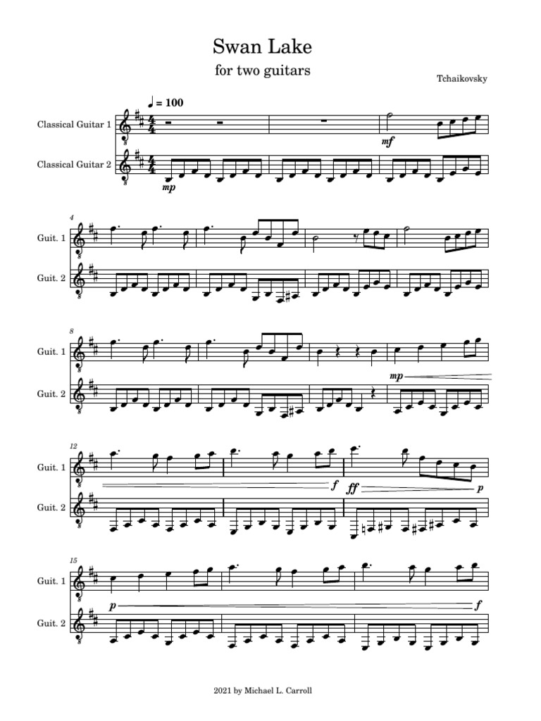 Swan Lake Guitar Duet | PDF | Suites