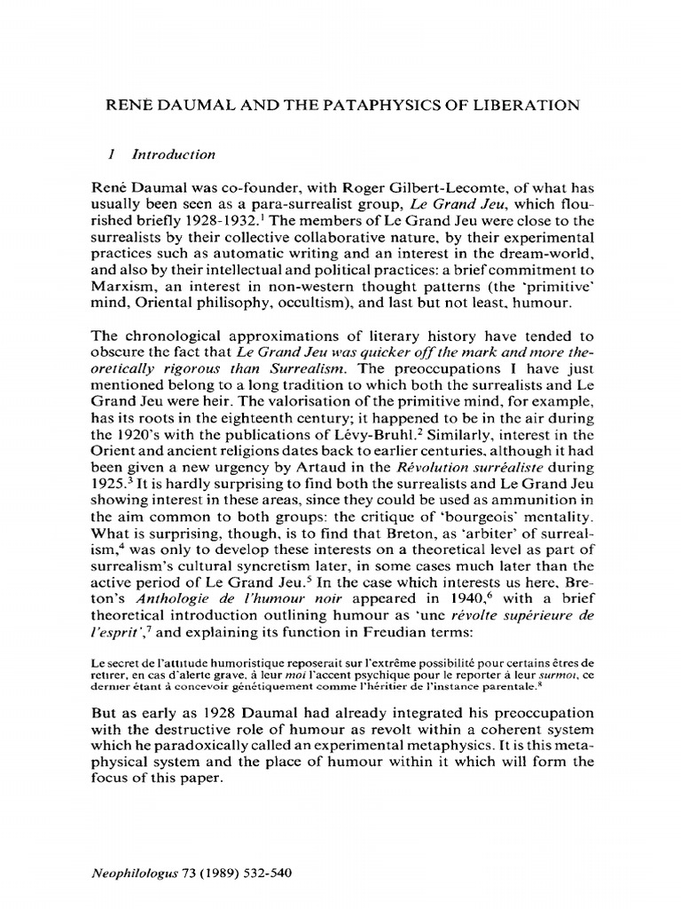 (Neophilologus Vol. 73 Iss. 4) Phil Powrie - René Daumal and The ...