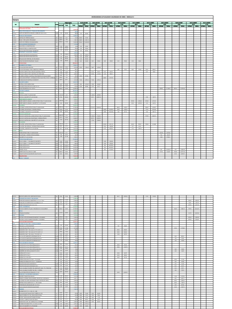 Crono. Actualizado Valorizado Modulo V | PDF | edificio | Sectores Economicos