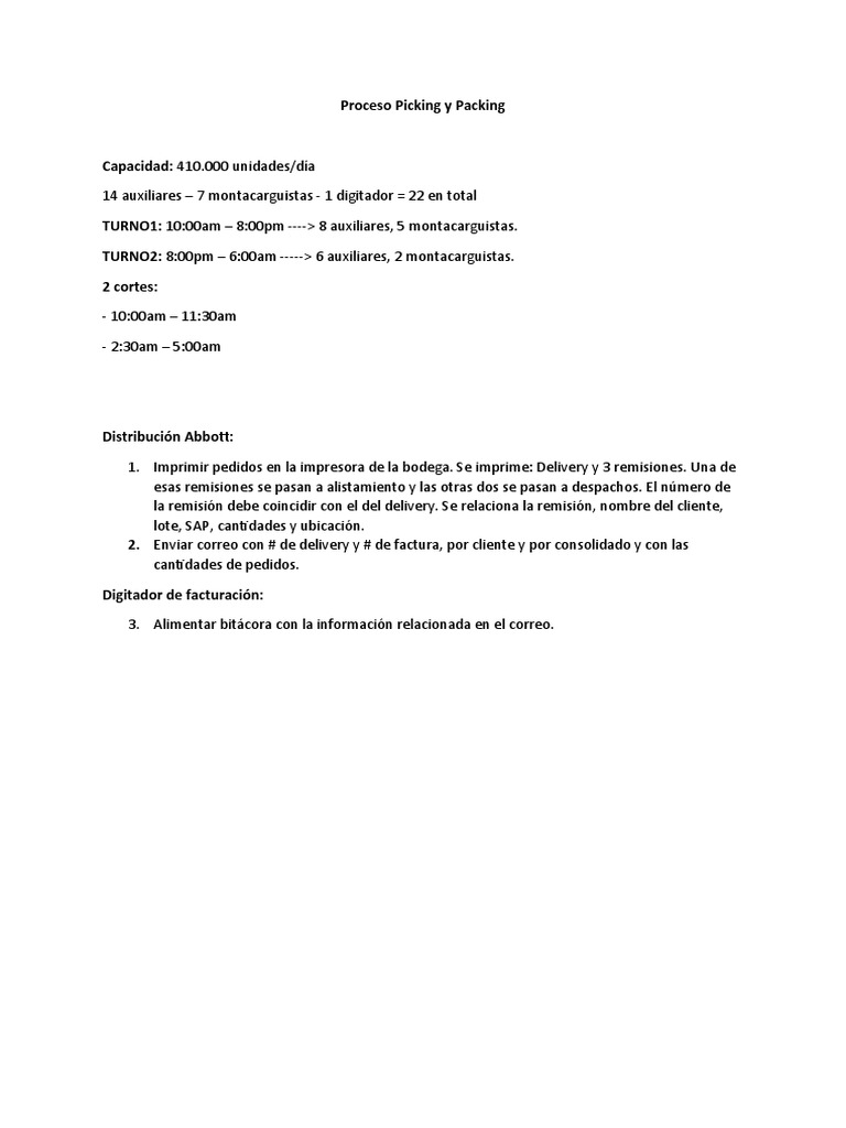 Proceso Picking y Packing | PDF