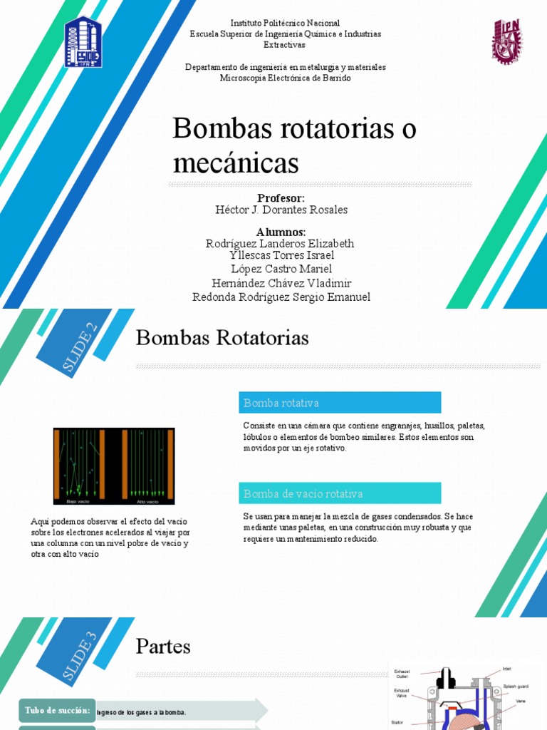 Bombas Rotatorias: Tipos y Funcionamiento | PDF | Física Aplicada e ...