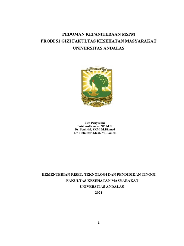 Buku Pedoman Kepanitraan MSPM GIZI 2 NOVEMBER 2021docx | PDF | Pengembangan Diri | Kesehatan ...