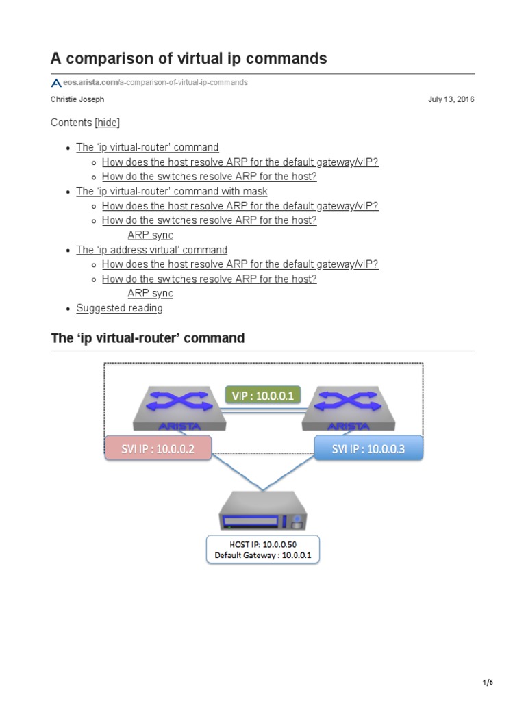 A Comparison of Virtual Ip Commands | PDF | Ip Address | Network Switch