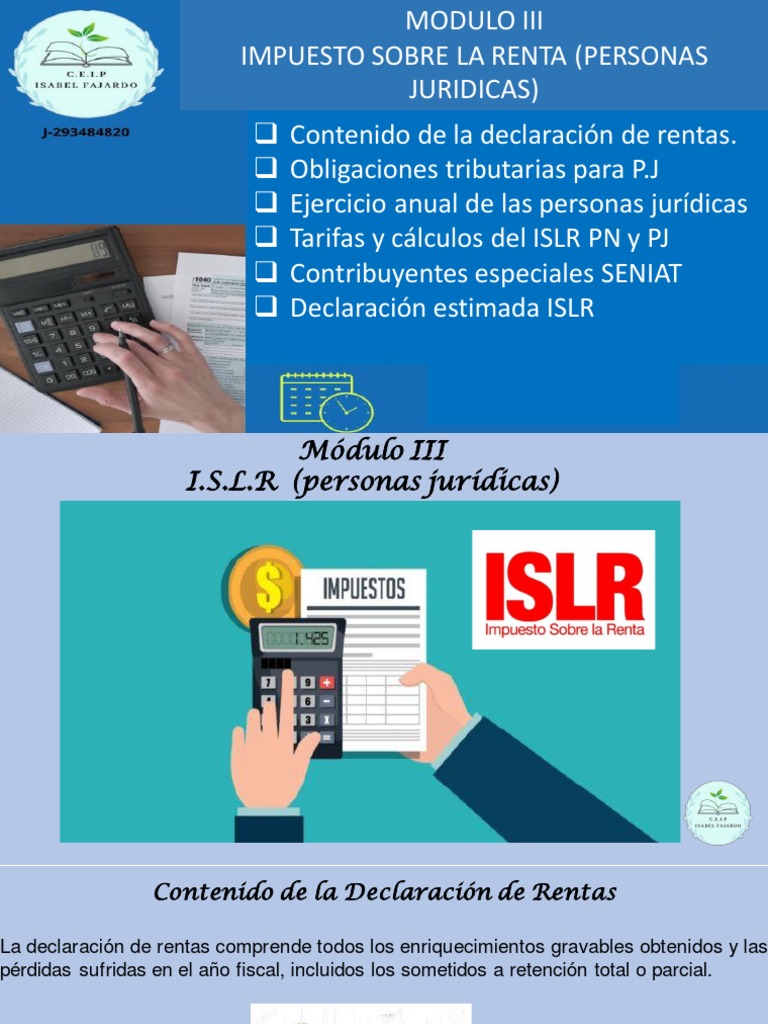Modulo Iii Declaracion de Islr | PDF | Impuestos | Impuesto sobre la renta