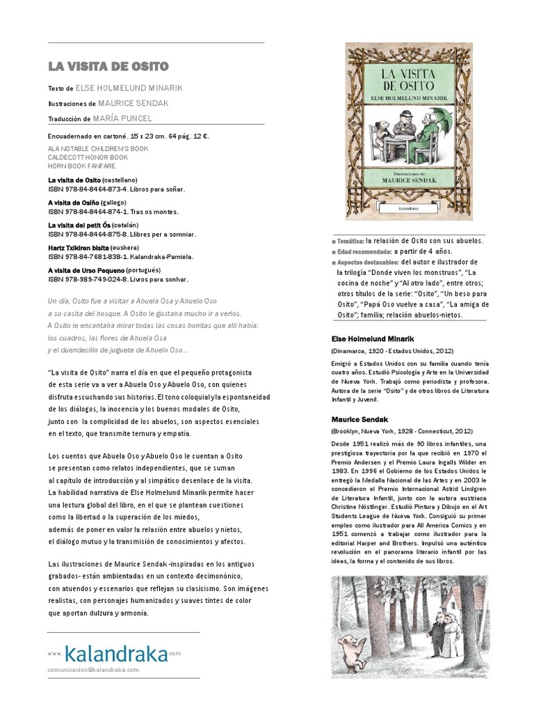 La Visita de Osito C | PDF | Literatura infantil