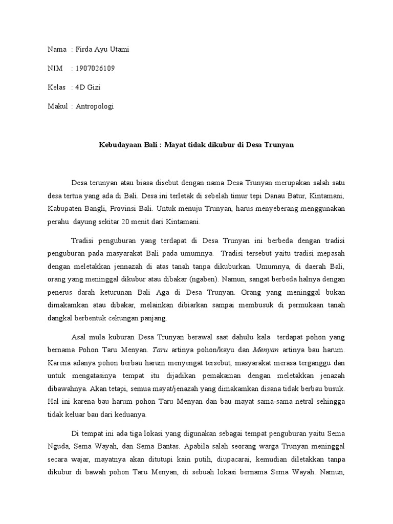 Firda Ayu Utami - Antropologi | PDF