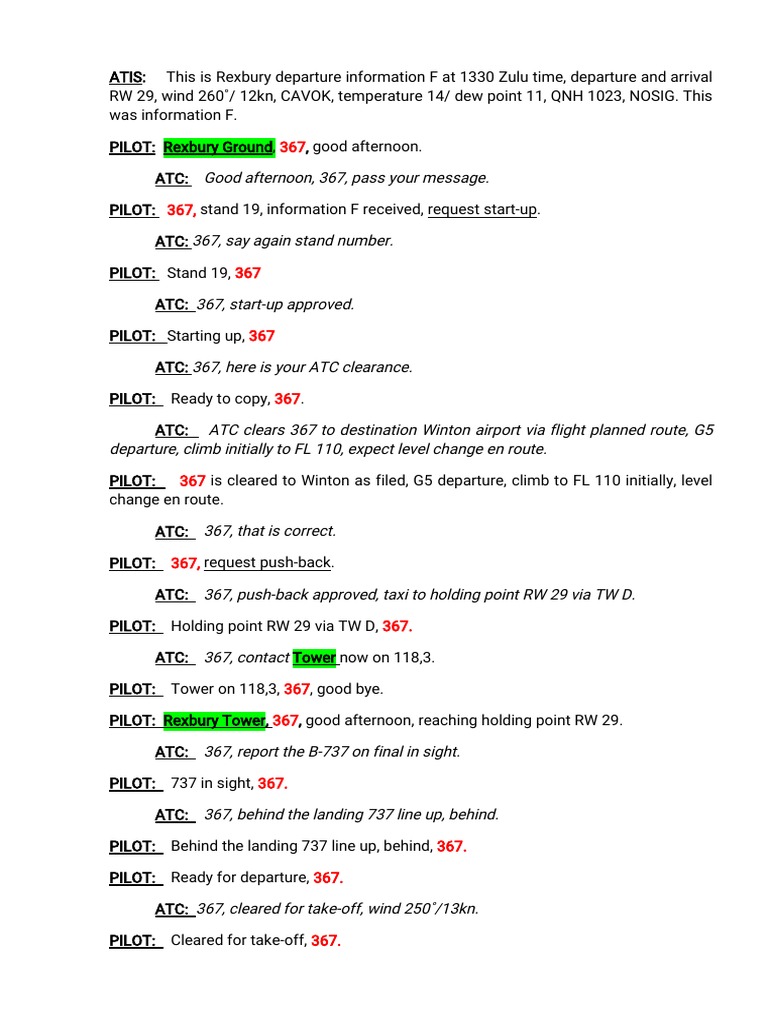 ATC PILOT Communication | PDF