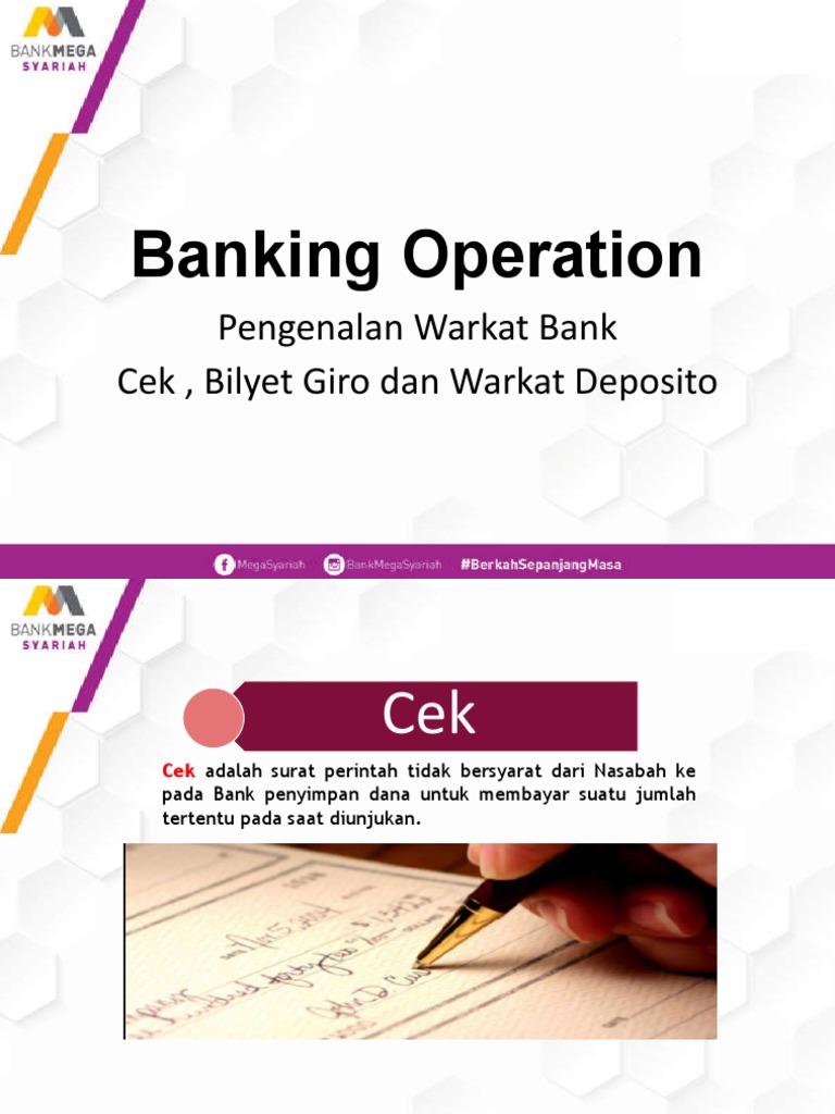 Banking Operation - Pengenalan Warkat Bank - CEK N Warkat Deposito ...