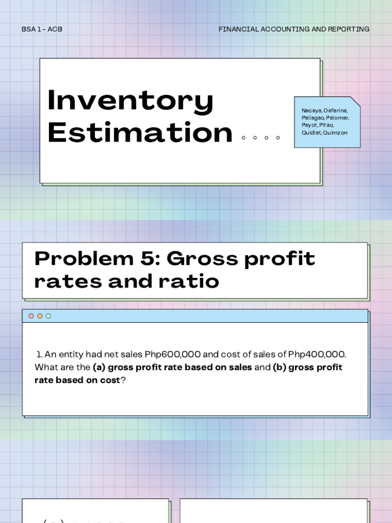 Inventory Estimation Problems With Solutions | Download Free PDF | Cost Of Goods Sold | Inventory
