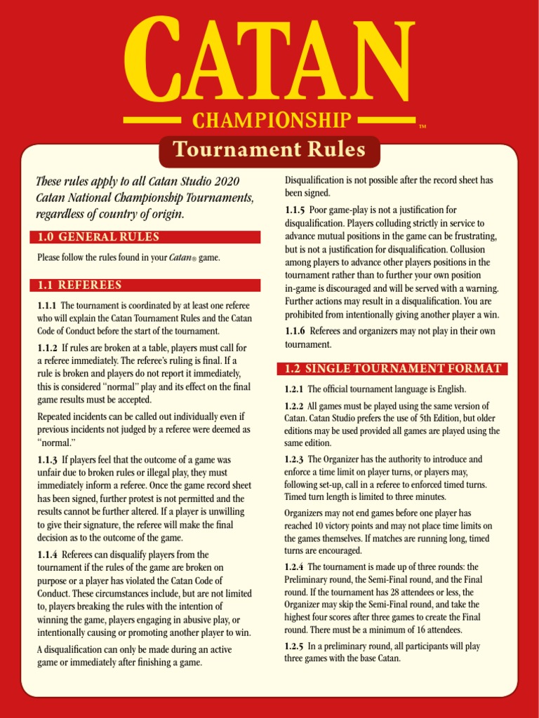Catan Tornamwnt Rules | PDF
