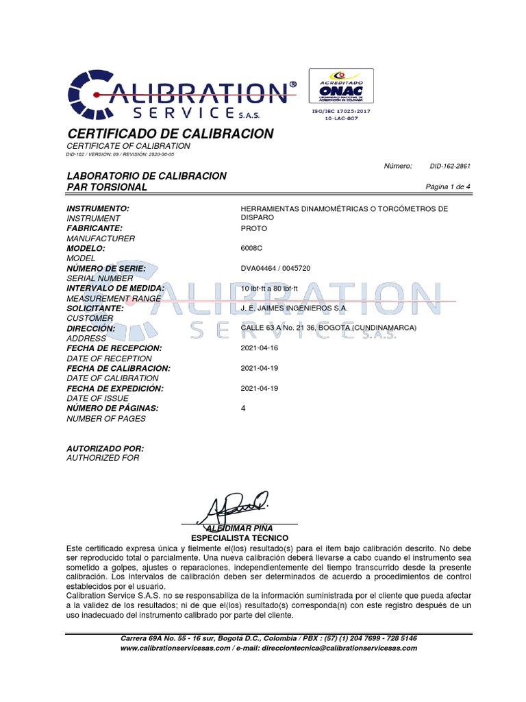 Torque Proto 6008C de 10-80 | PDF | Calibración | Epistemología de la ...