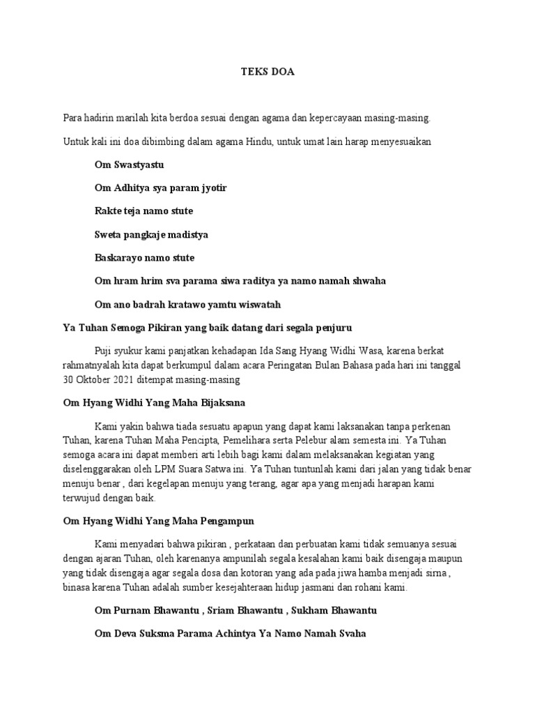 Teks Doa | PDF | Agama & Spiritualitas | Gaya Hidup
