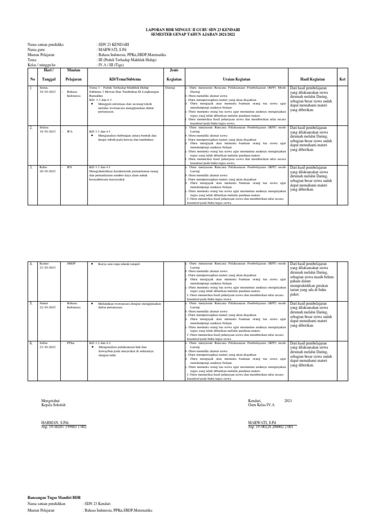 BDR Minggu 1 Tema 3 | PDF