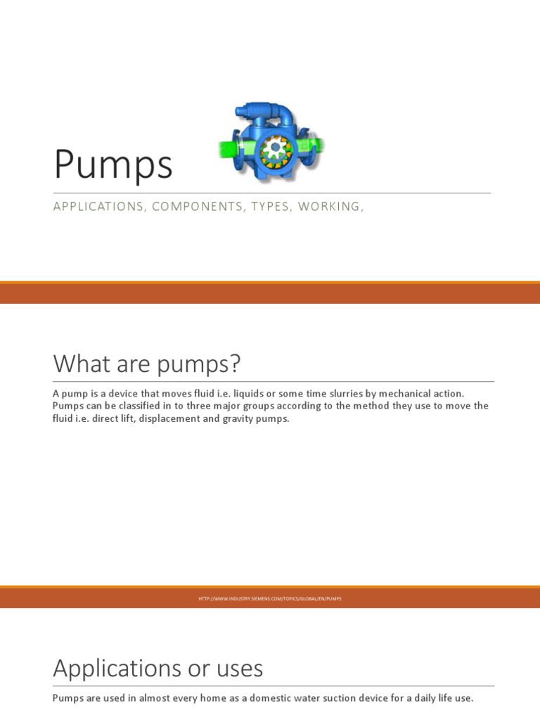1.2 Pumps Presentation | PDF | Pump | Fluid Mechanics