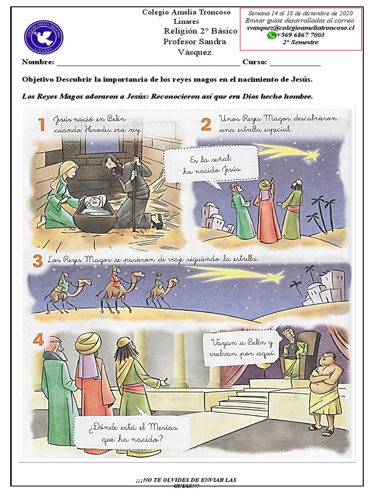Guía sobre los Reyes Magos para estudiantes de 2° Básico | PDF | Reyes ...