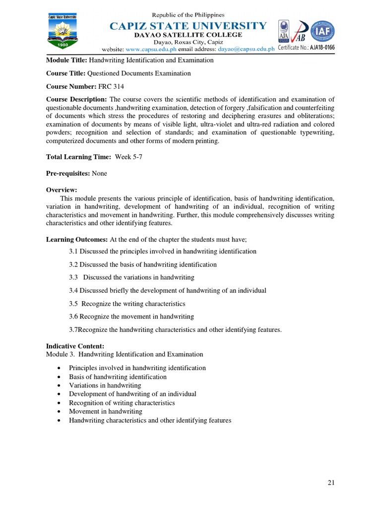 QDE Module 3 | PDF | Graphology | Writing