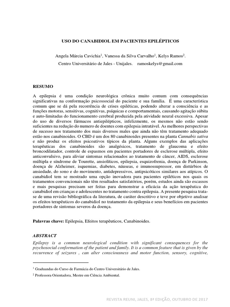 Uso Do Canabiol em Pacientes Epilépticos | PDF | Cannabis (droga ...